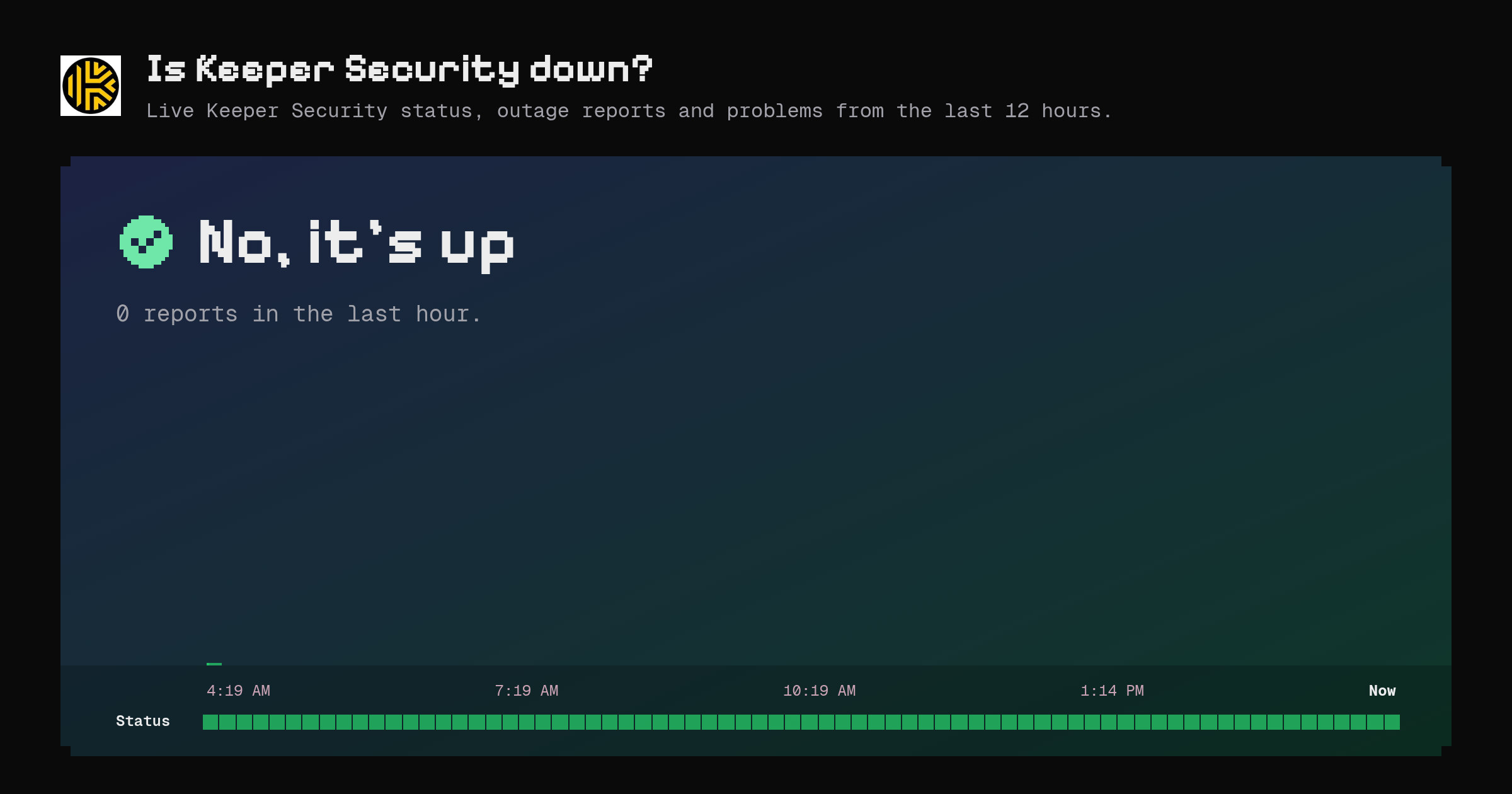 Is Keeper Security down? Live status and outage reports