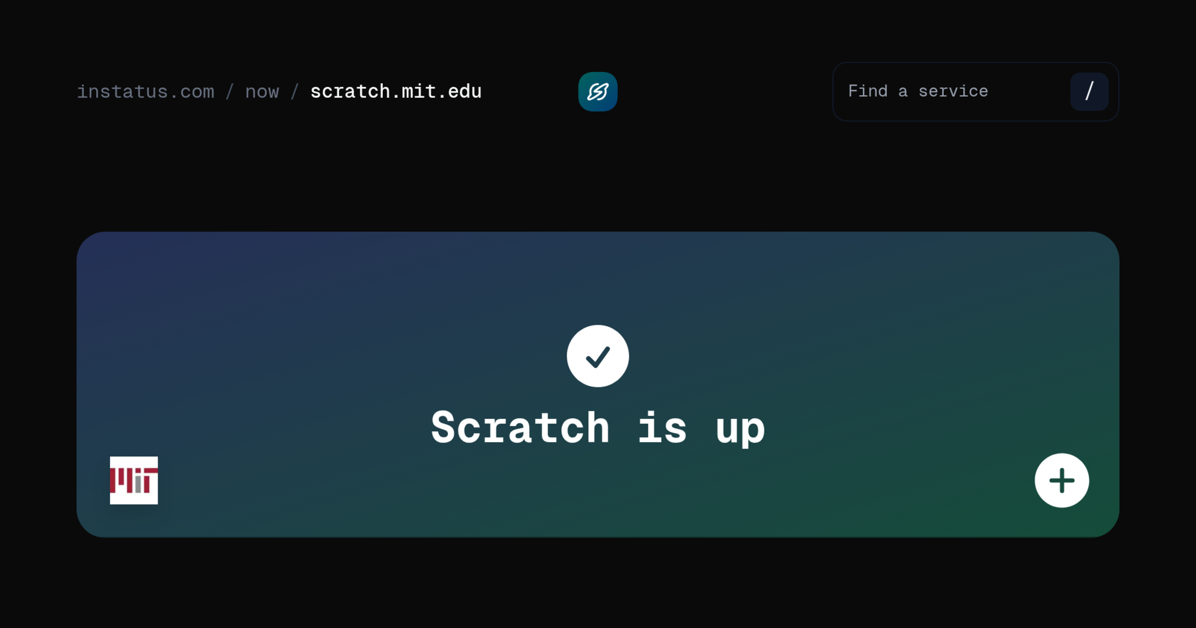 Is Scratch down? · now/scratch.mit.edu – Instatus Now
